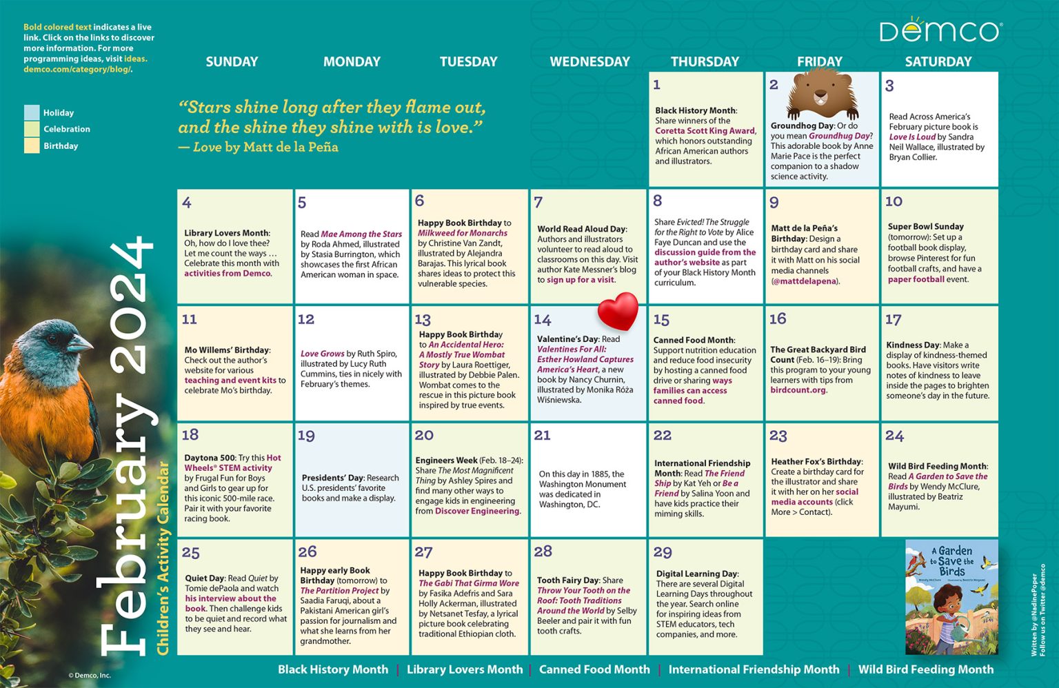 Children’s Activity Calendar: February 2024