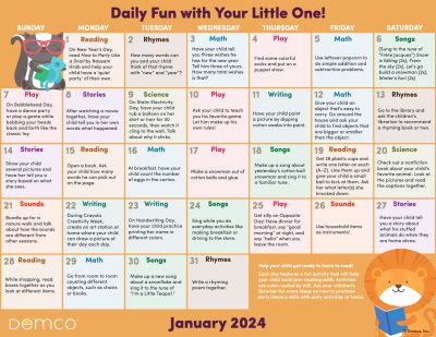 Early Literacy Activities — January 2024: Activities, Books, and More!