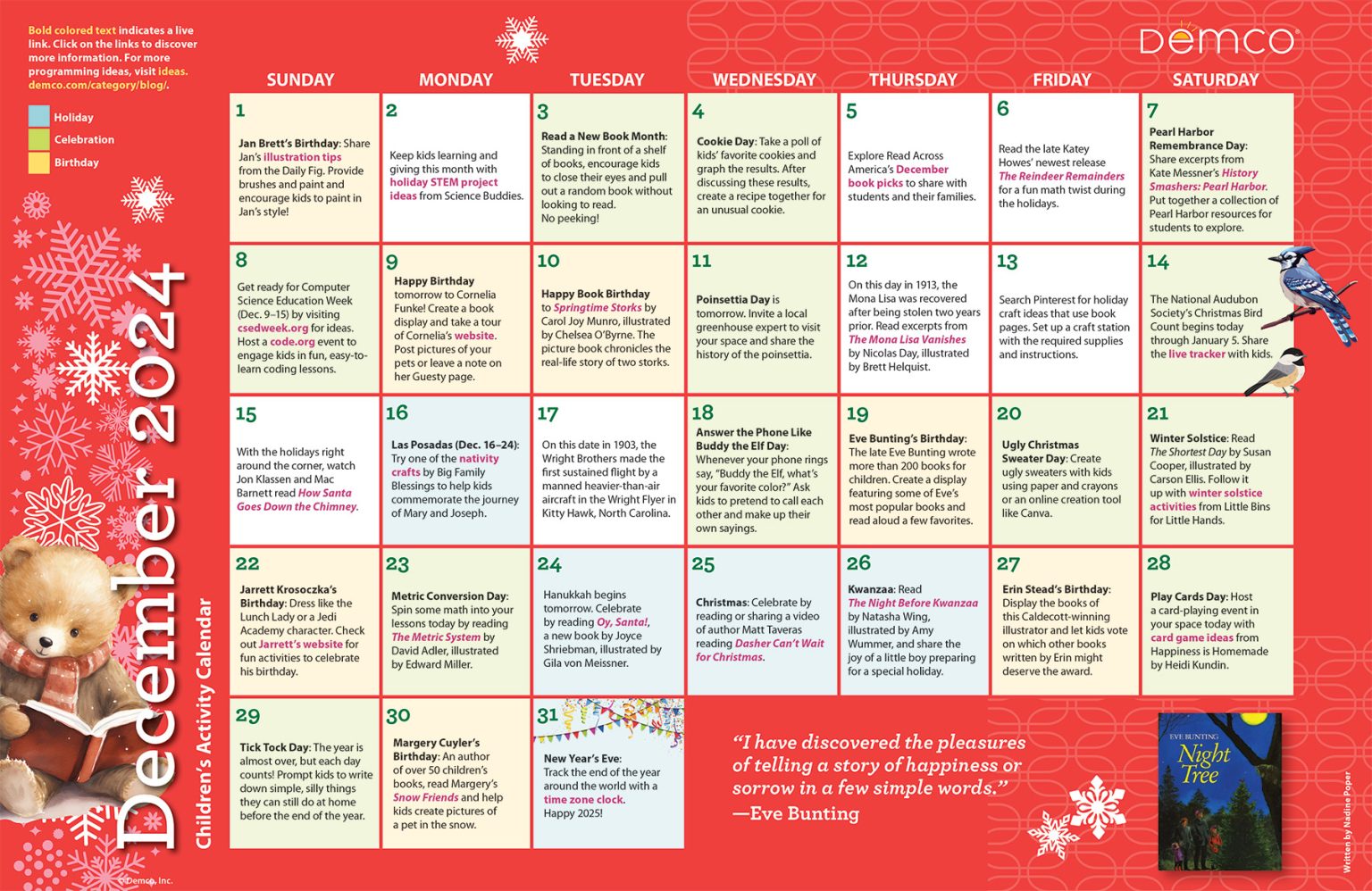 Children’s Activity Calendar: December 2024