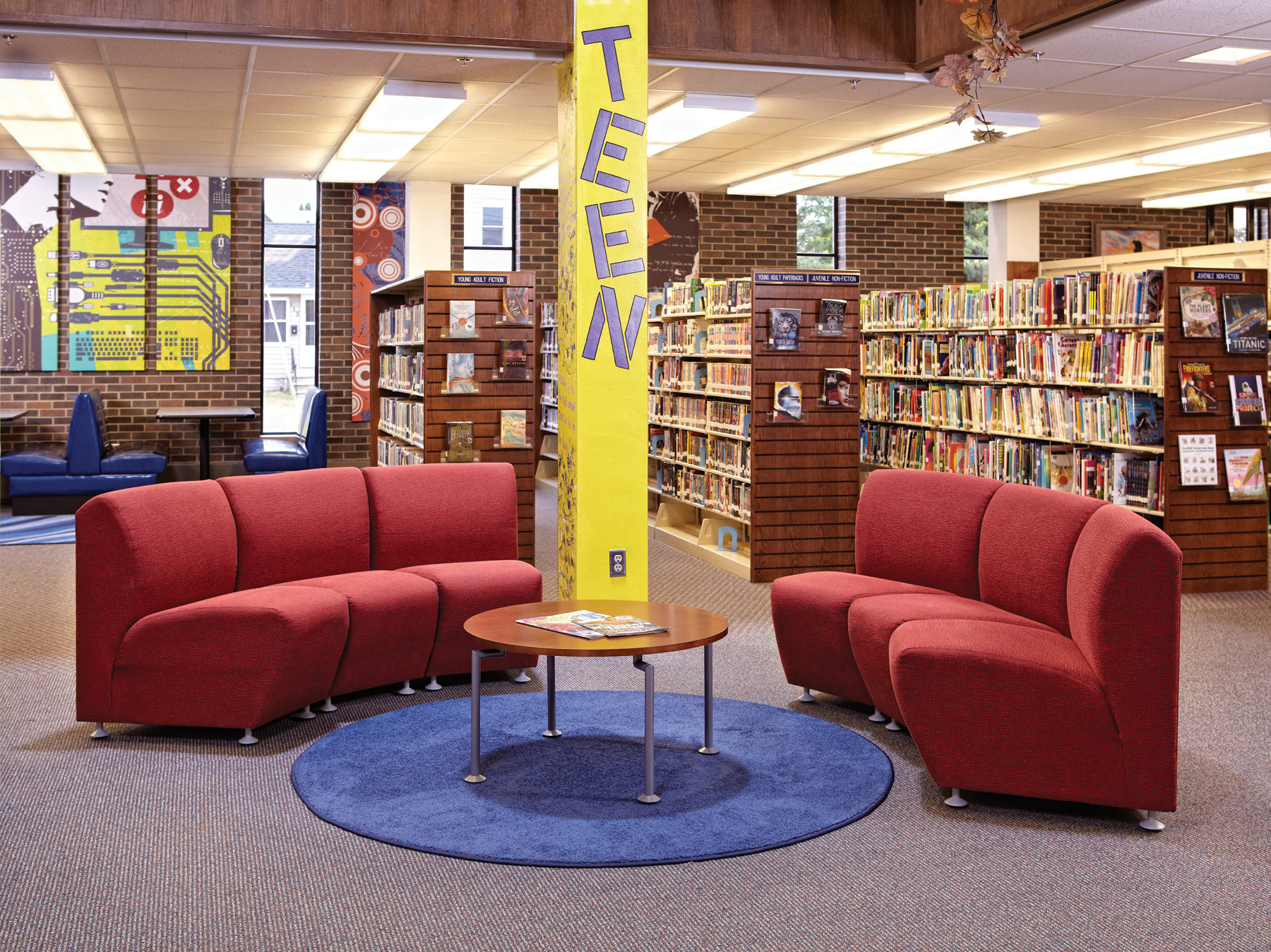 Waupun Public Library Teen Space, WI - http://demcointeriors.com